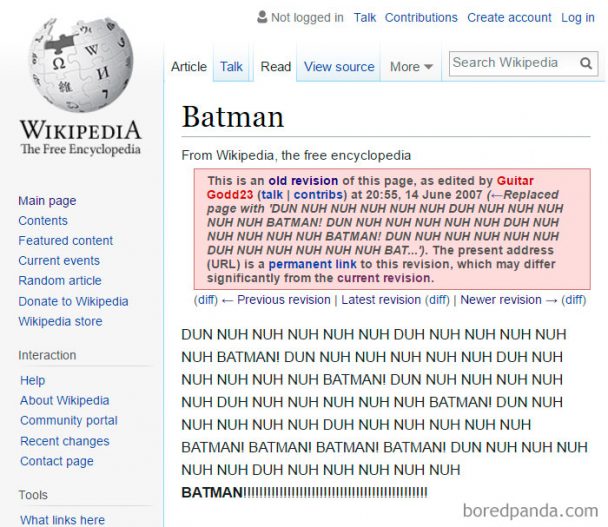 27 Funniest Wikipedia Edits That Are Too Good For Life 27 Funniest Wikipedia Edits That Are Too Good For Life