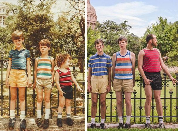Families Recreate Childhood Photos As Adults & They're Hilarious Families Recreate Childhood Photos As Adults & They're Hilarious