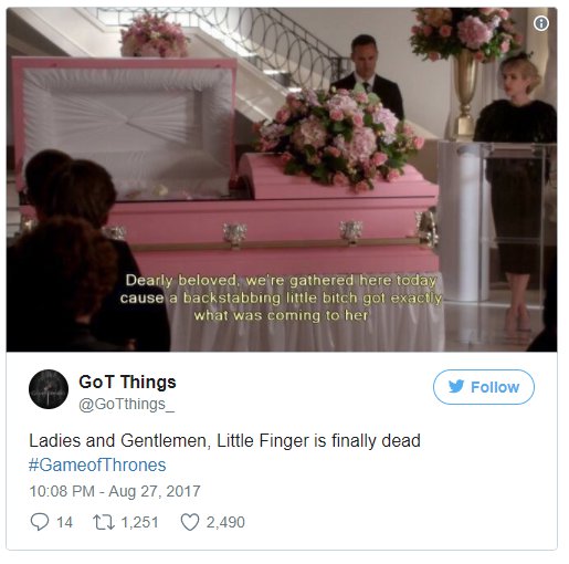 39 Hilariously Perfect Reactions To That Ultra-Satisfying Littlefinger ...